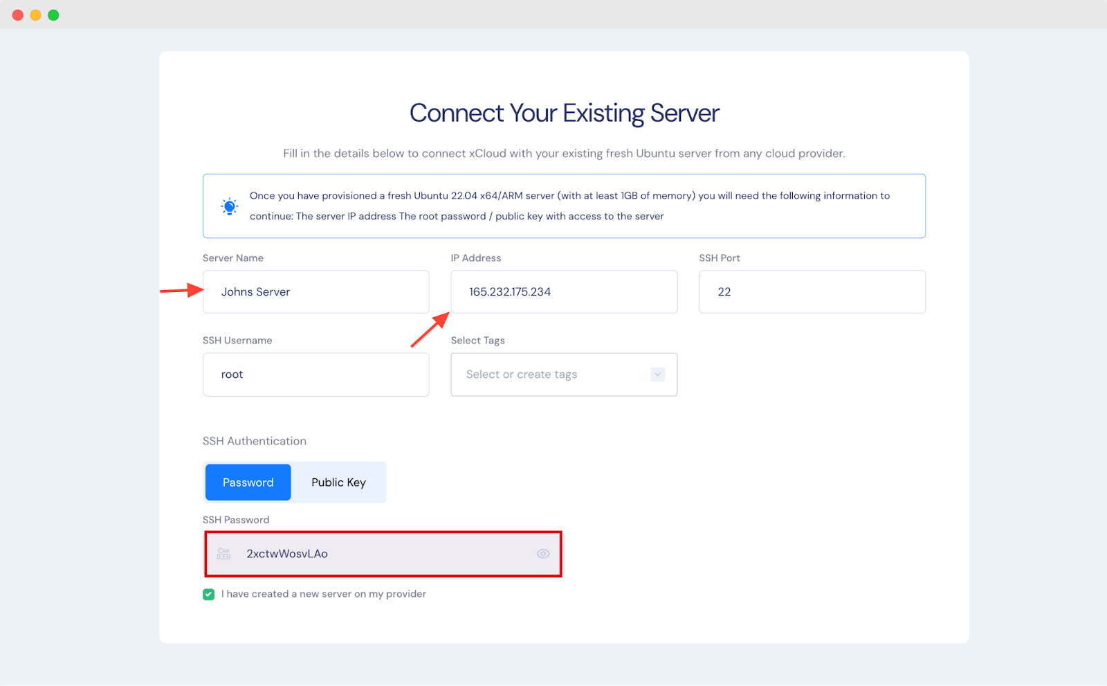 How To Connect Existing Fresh Ubuntu Server On xCloud From Any Provider? - xCloud