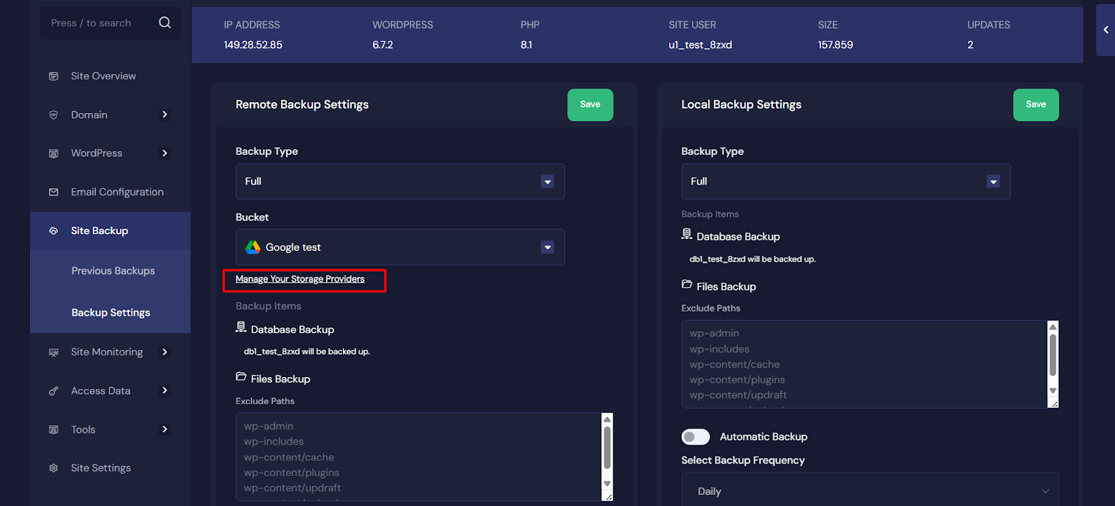 Site Backups In xCloud - xCloud