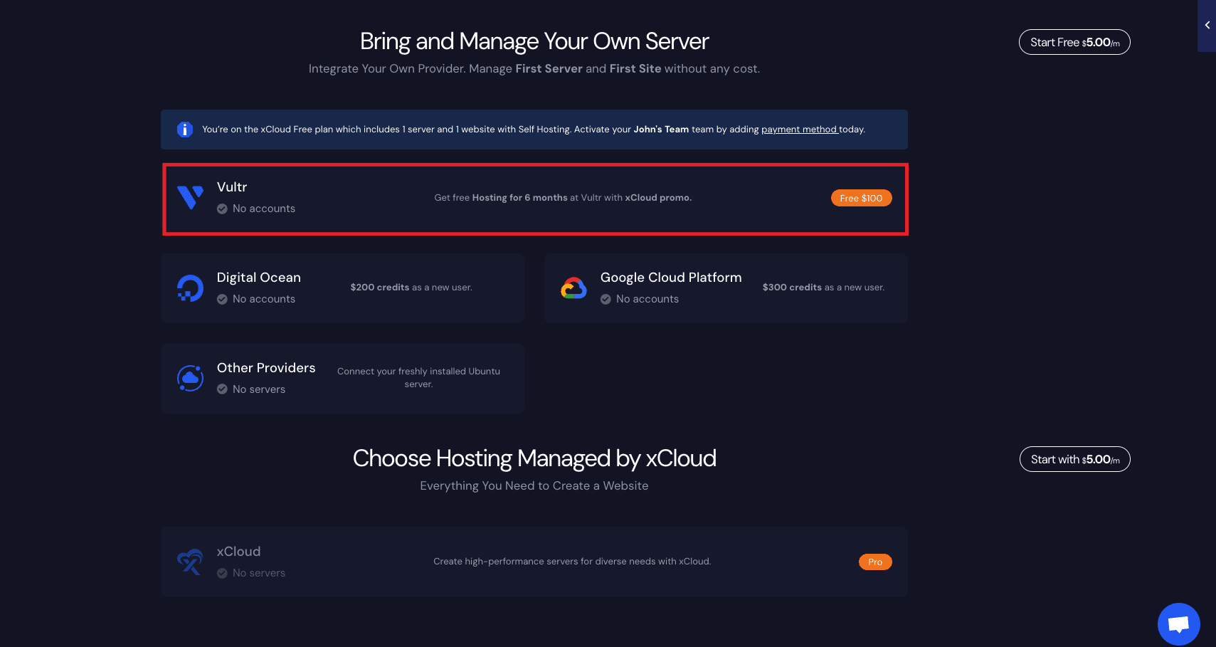 How To Setup A Vultr Server in xCloud and Get Free Hosting For 6 Months? - xCloud