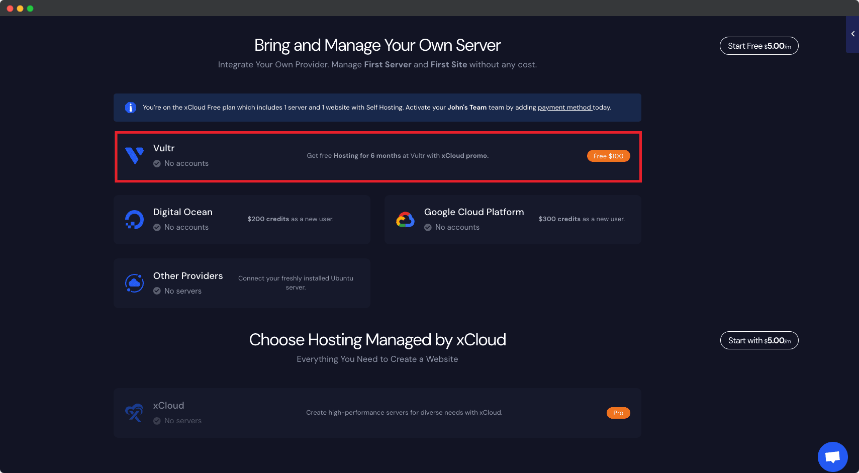How To Setup A Vultr Server in xCloud and Get Free Hosting For 6 Months? - xCloud