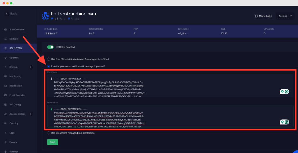 How To Use Custom Certificate Of Cloudflare With xCloud - xCloud