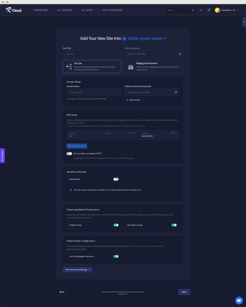 Quick Start Guide: How To Create A Site With xCloud - xCloud