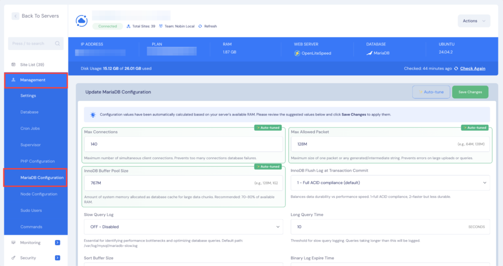 How to Auto-Tune MySQL/MariaDB Configurations on Your Server - xCloud